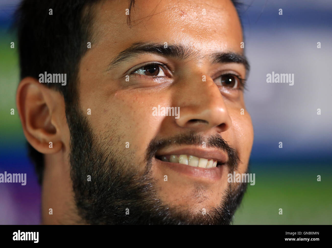 Pakistans imad wasim speaks during hi-res stock photography and images ...