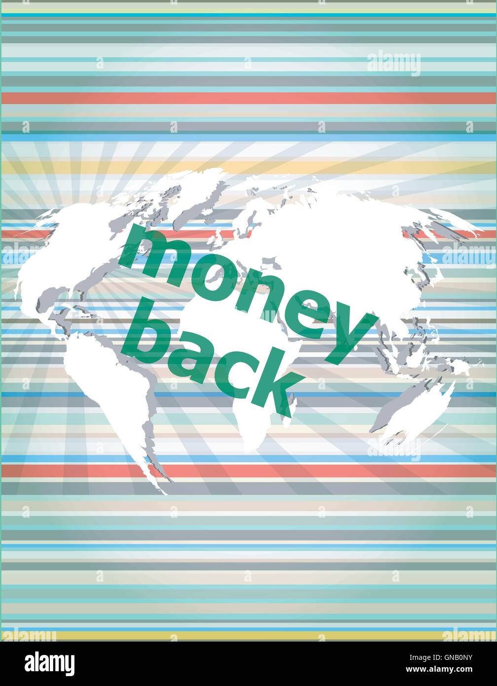 words money back on digital screen, business concept vector quotation ...