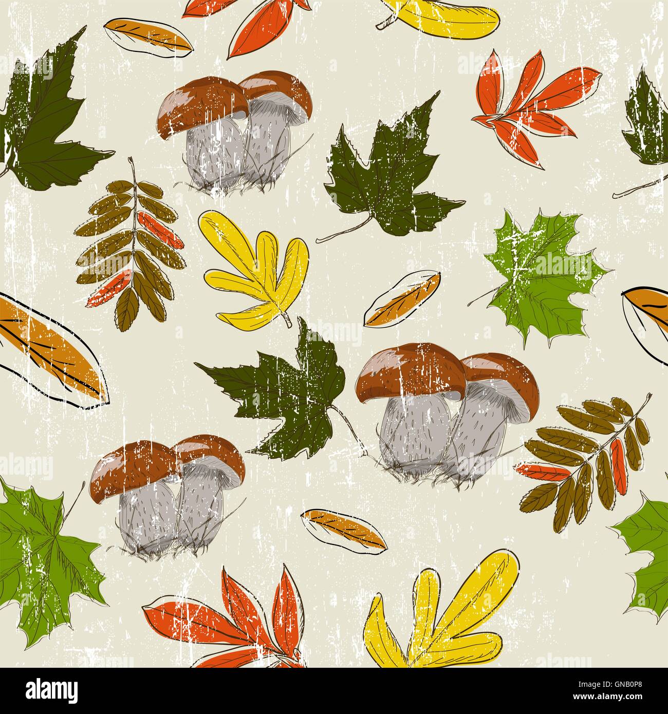 Seamless texture with autumn nature Stock Vector Image & Art - Alamy