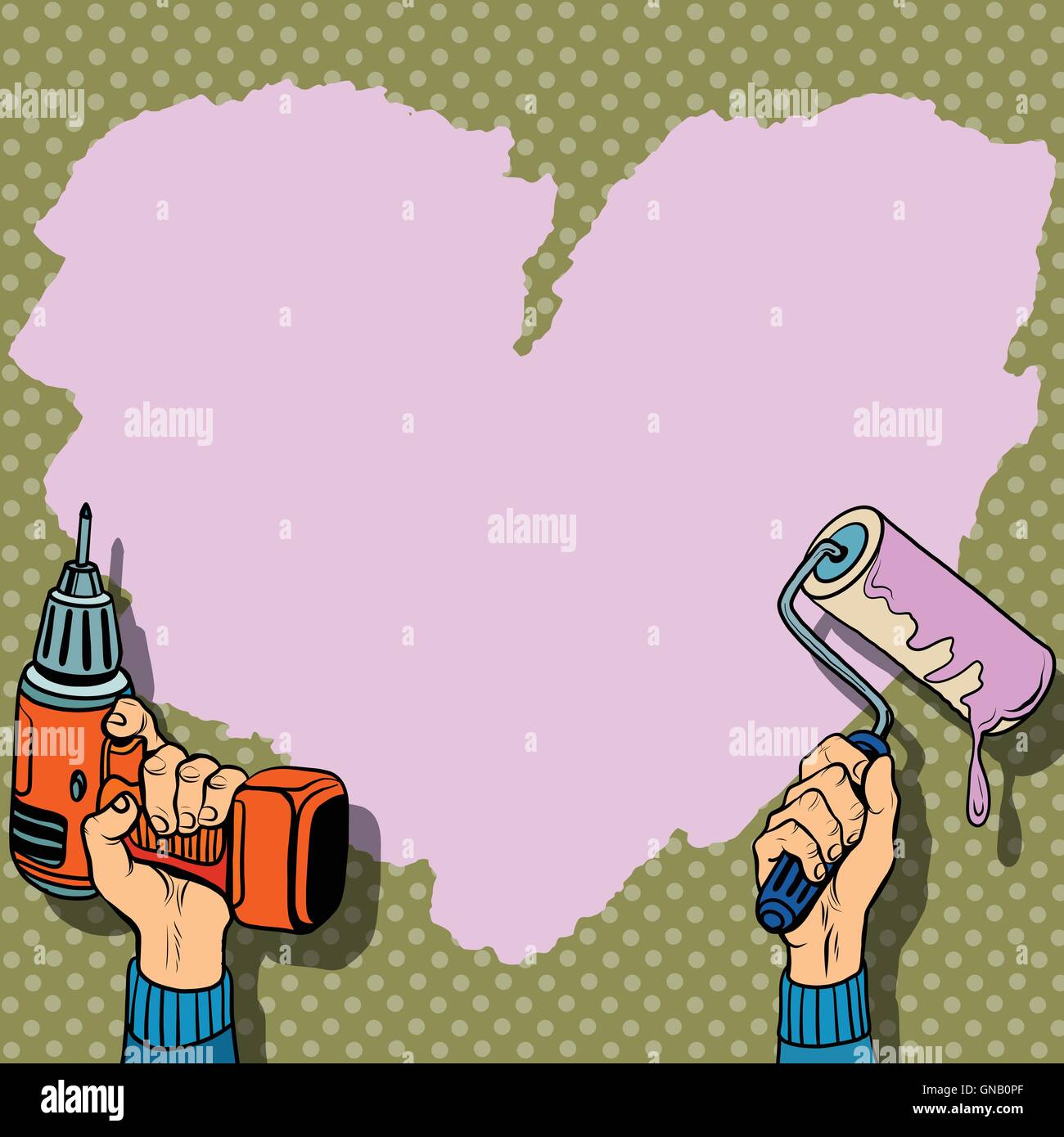 Love heart background paint wall repair Stock Vector Image & Art - Alamy