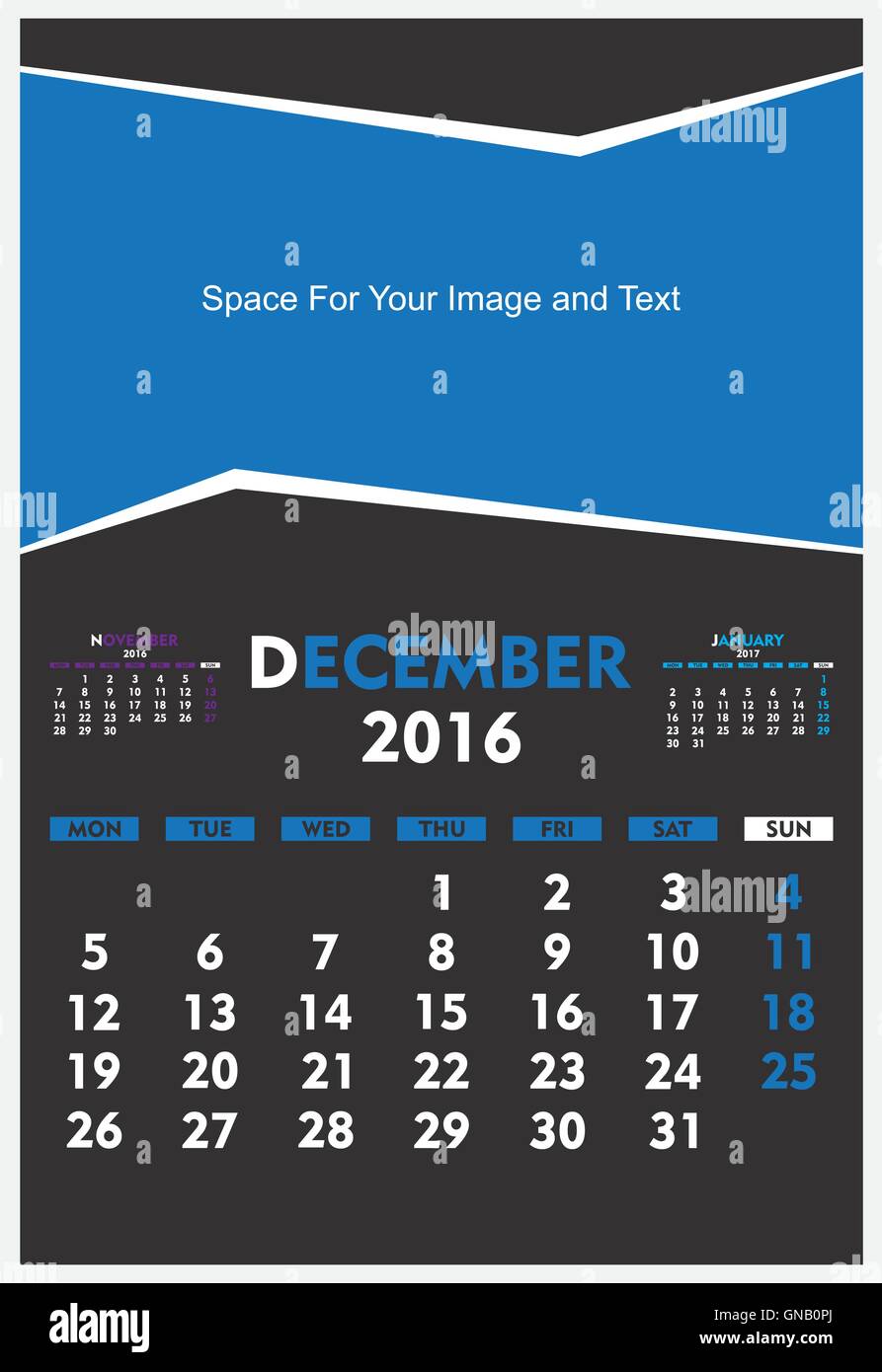 new year calendar December 2016 design Stock Vector Image & Art - Alamy