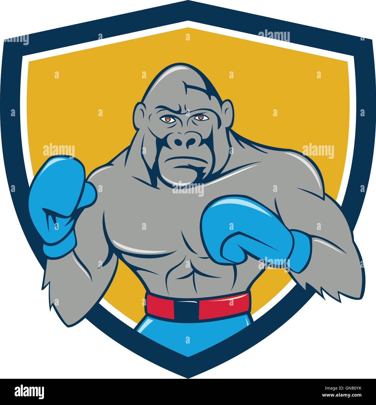 Gorilla Boxer Boxing Stance Crest Cartoon Stock Vector Image & Art - Alamy