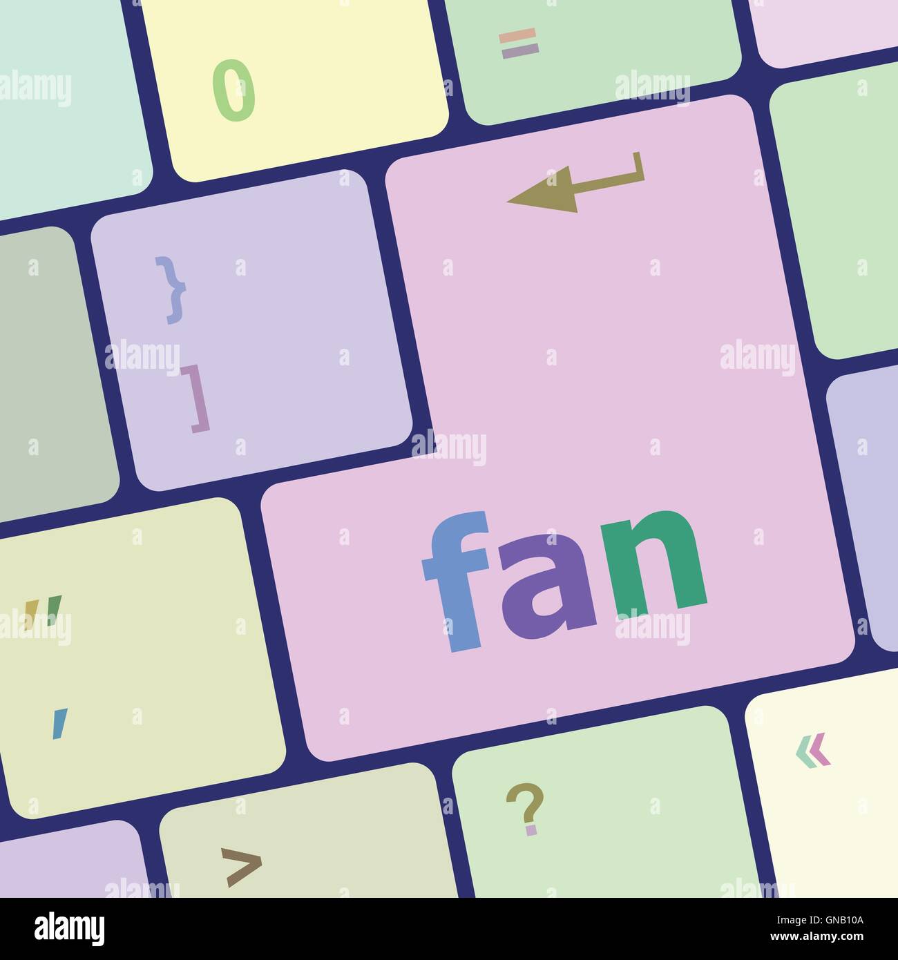 fan button on computer pc keyboard key vector illustration Stock Vector ...