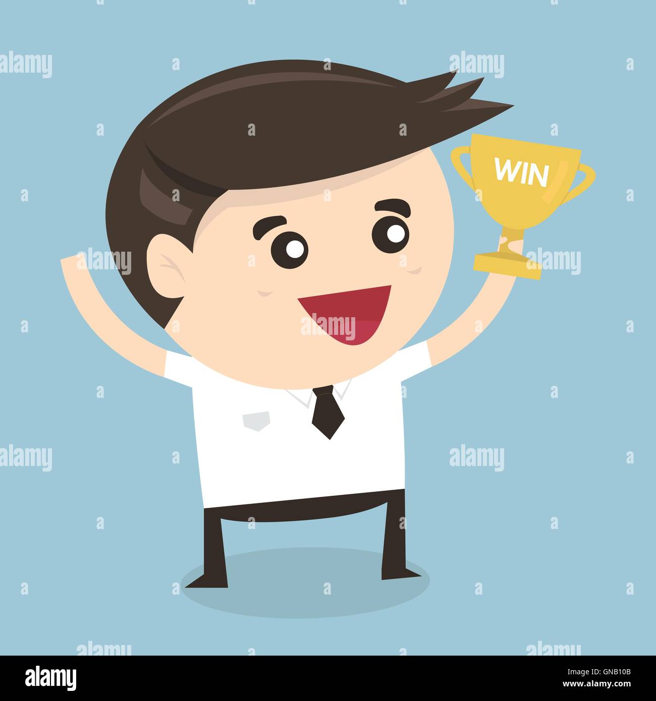 Businessman holding champion golden trophy Stock Vector Images - Alamy