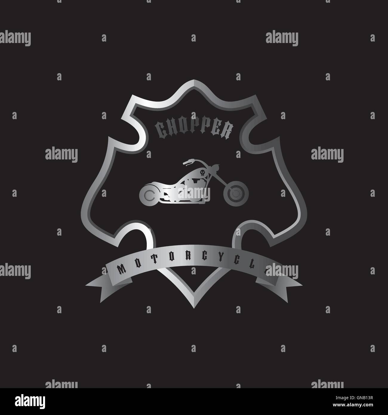 shiny silver shield chopper motorcycle Stock Vector Image & Art - Alamy