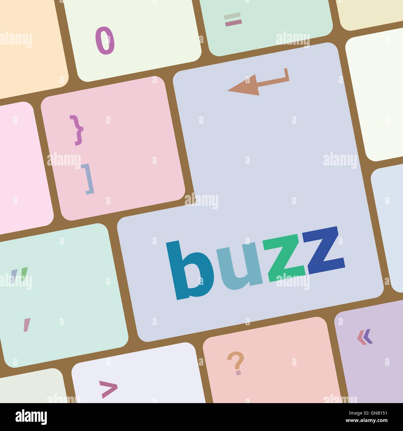buzz word on computer keyboard key vector illustration Stock Vector ...