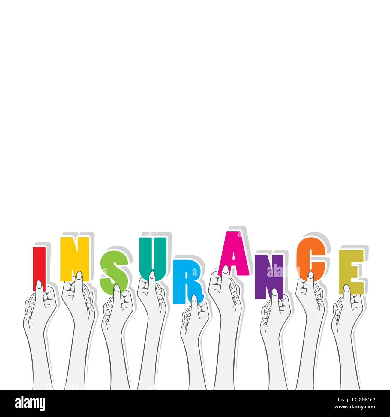 insurance text hold in hand design Stock Vector Image & Art - Alamy