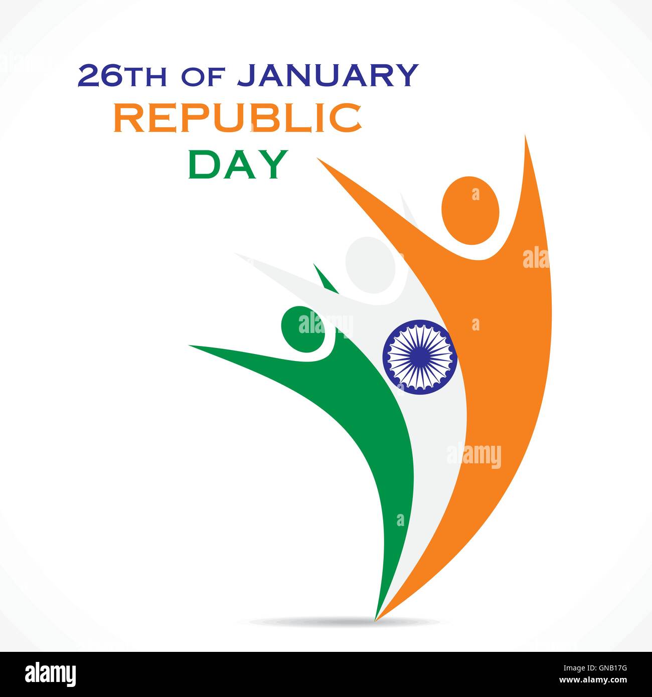 happy republic day greeting design tricolor hand vector Stock Vector ...