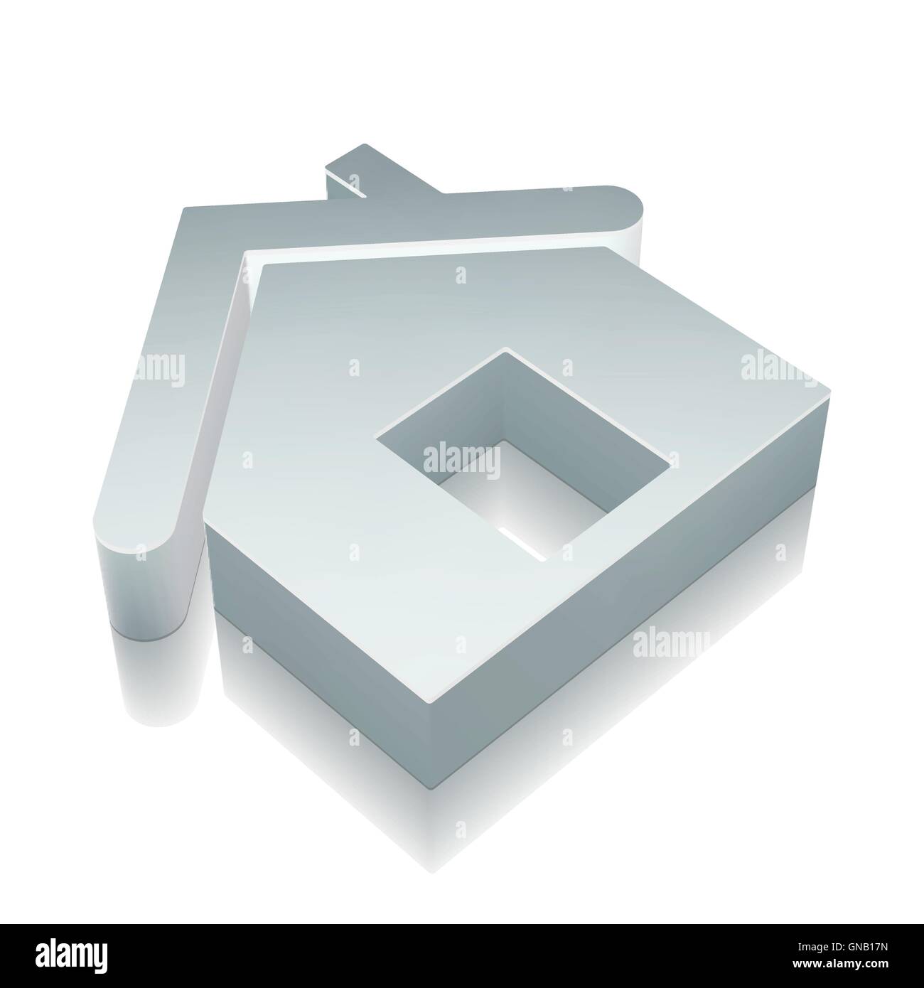3d metallic Home icon with reflection, vector illustration Stock Vector ...
