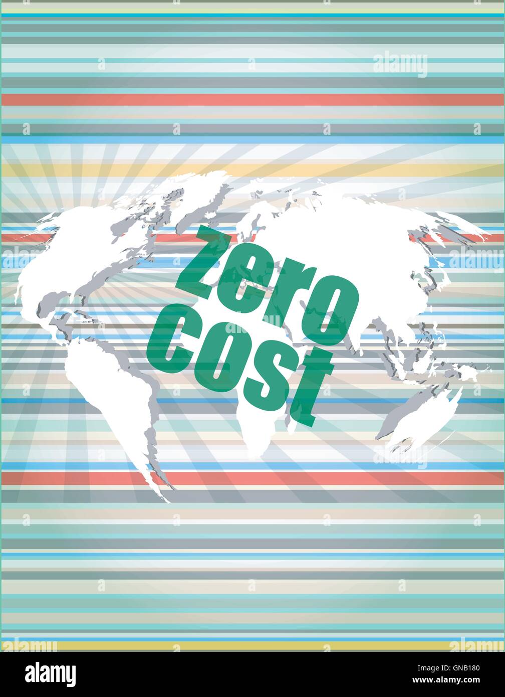 zero cost words on digital touch screen, business concept vector ...