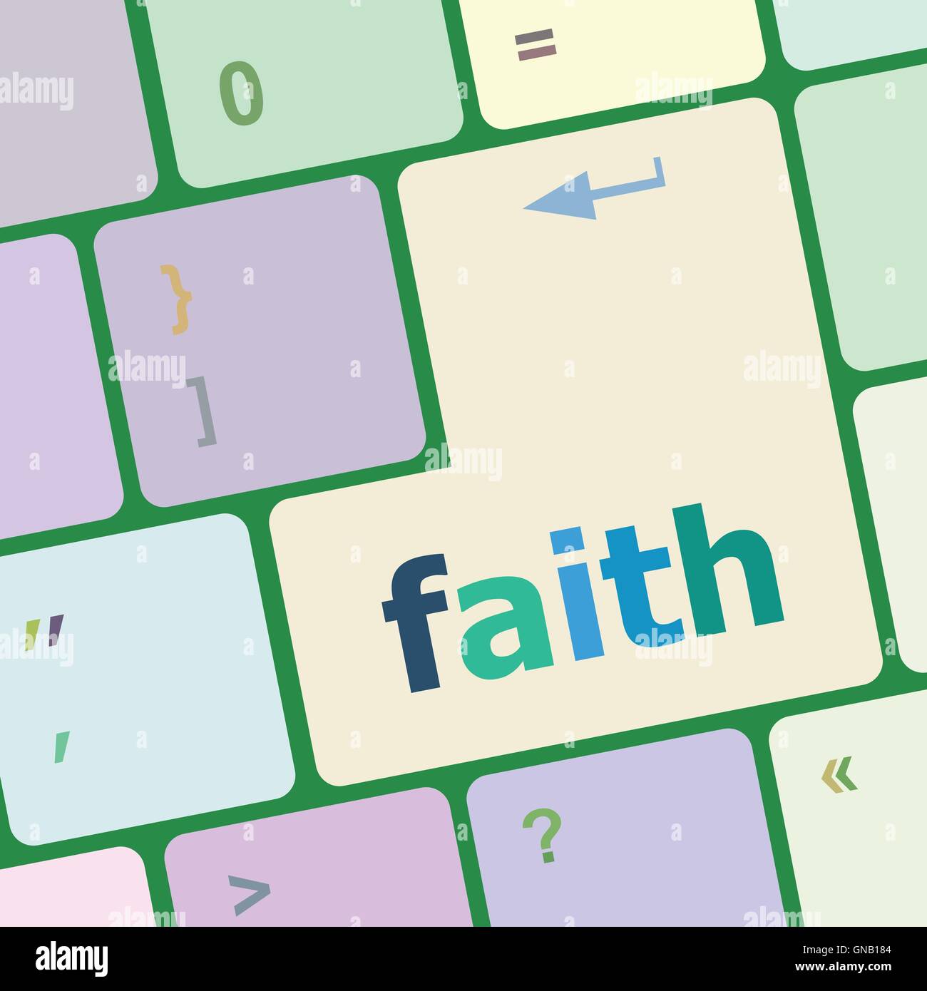 faith button on computer pc keyboard key vector illustration Stock ...