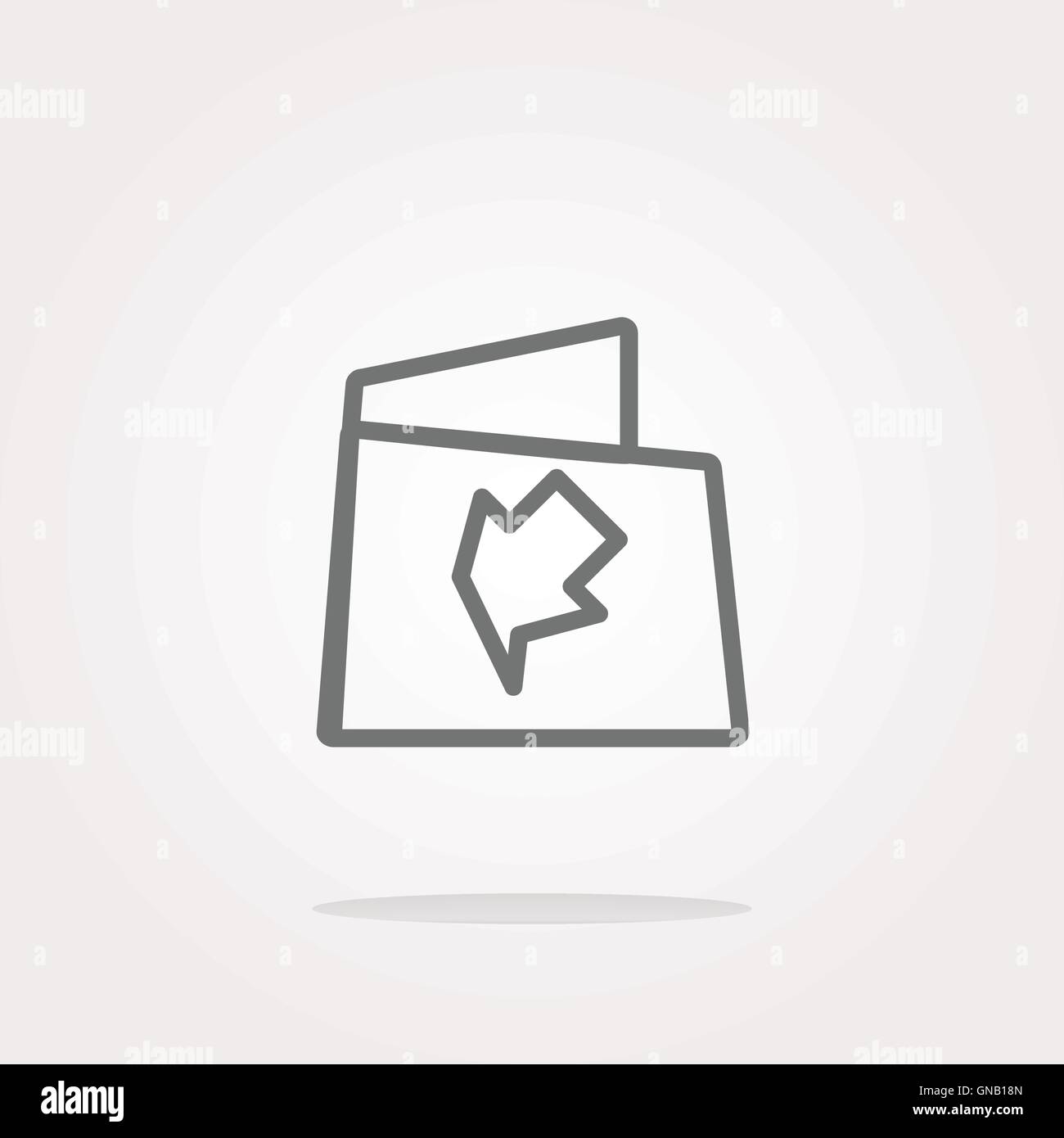 vector Folder icon web button with map isolated on white Stock Vector ...