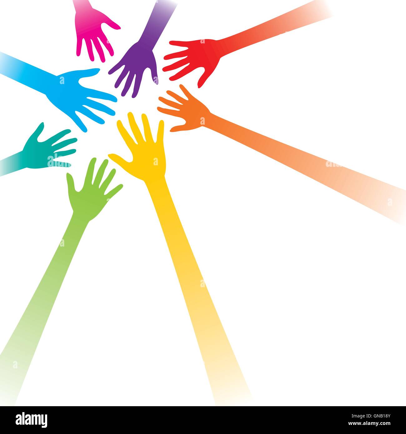 colorful helping hand community concept design vector Stock Vector ...