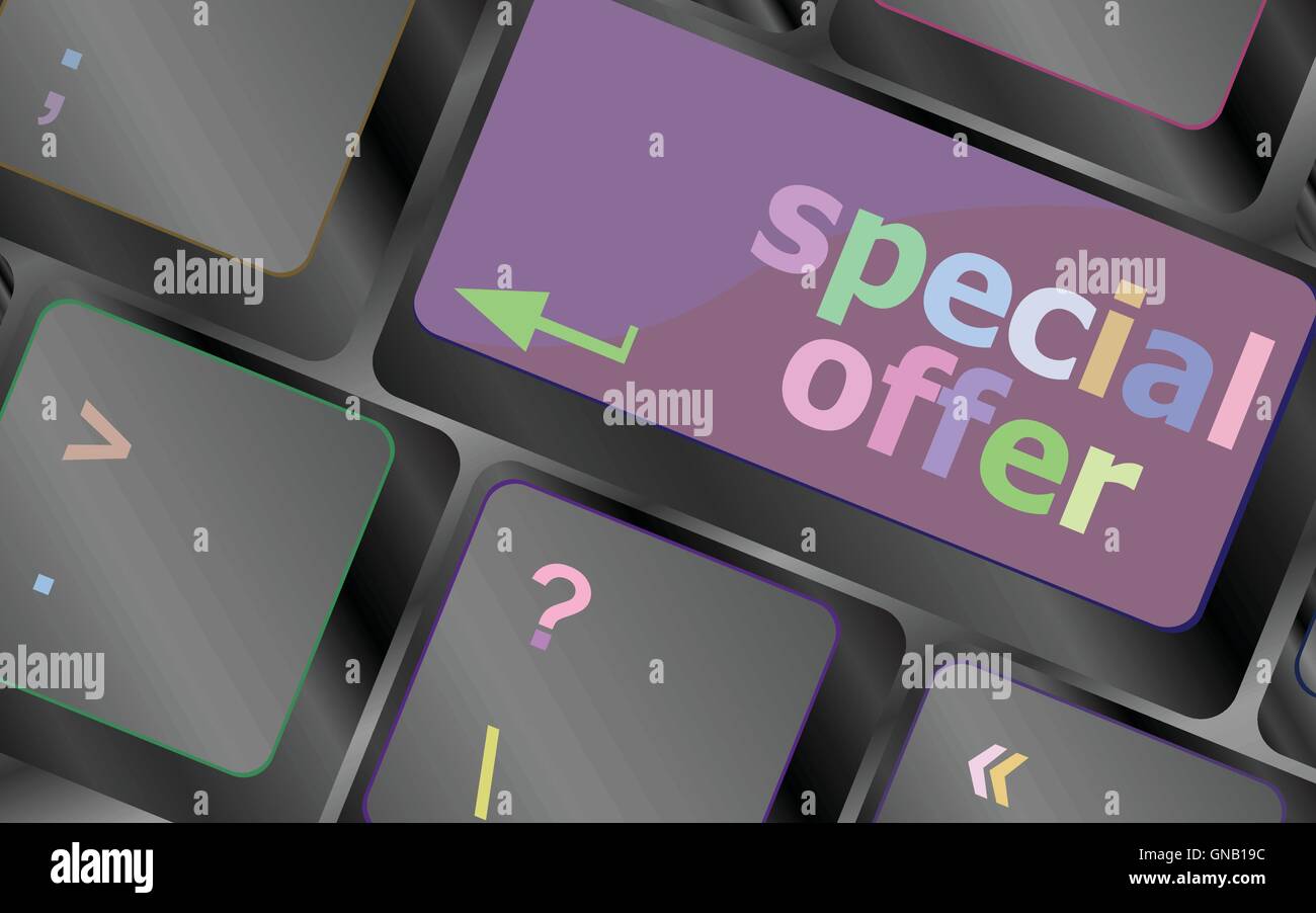 special offer button on computer keyboard keys vector keyboard key ...
