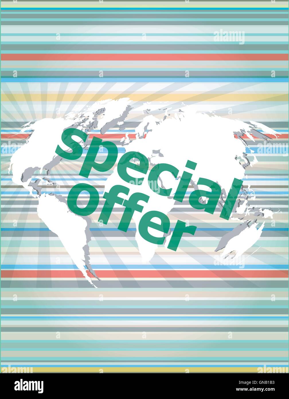 special offer text on digital screen vector quotation marks with thin ...