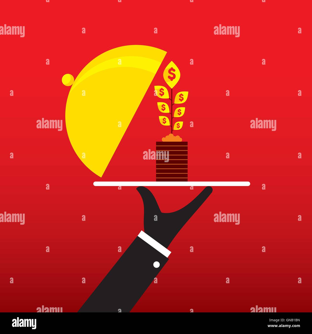 Growing plant on hand Stock Vector Images - Alamy