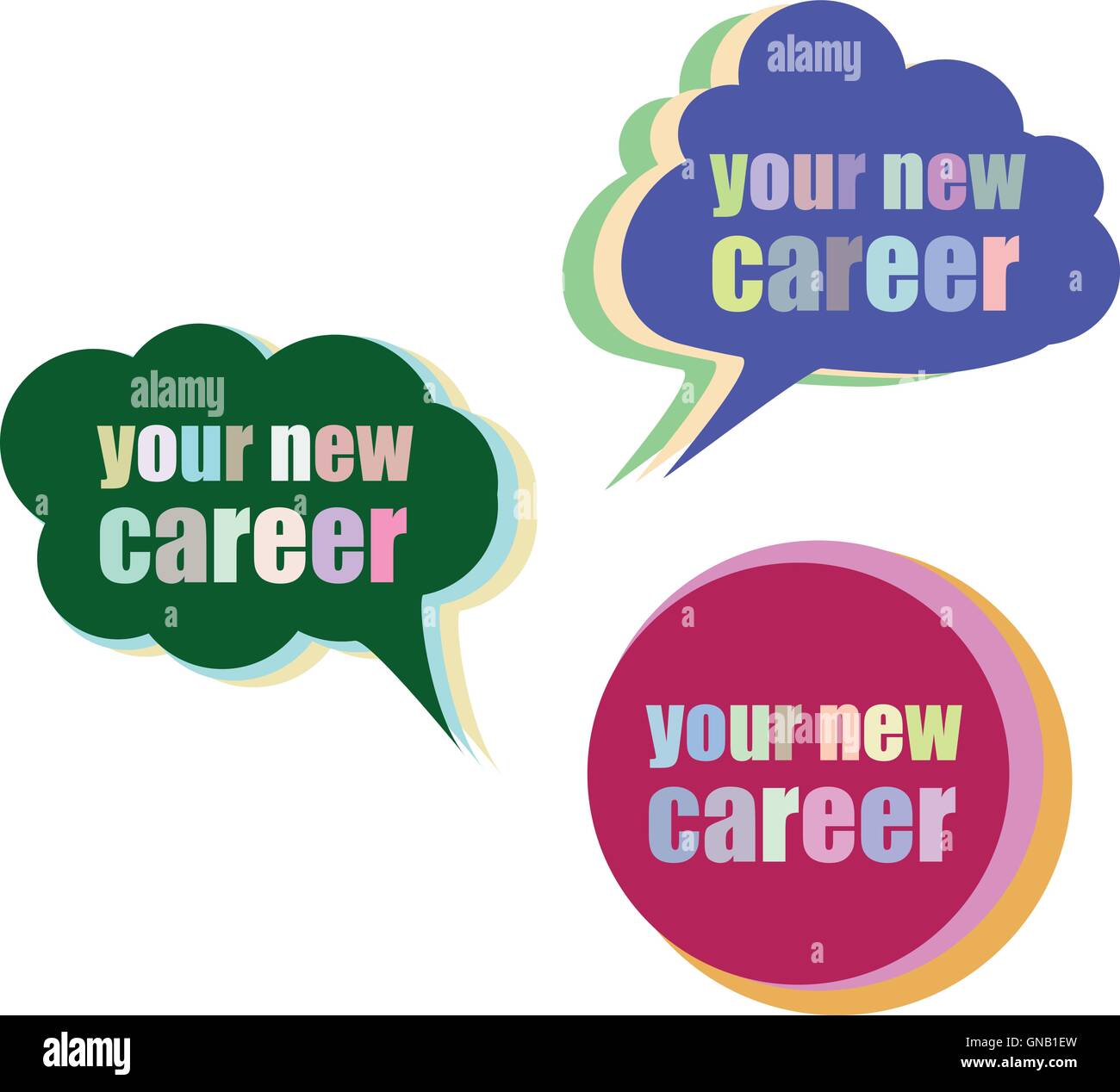 your new career. Set of stickers, labels, tags. Business banners ...