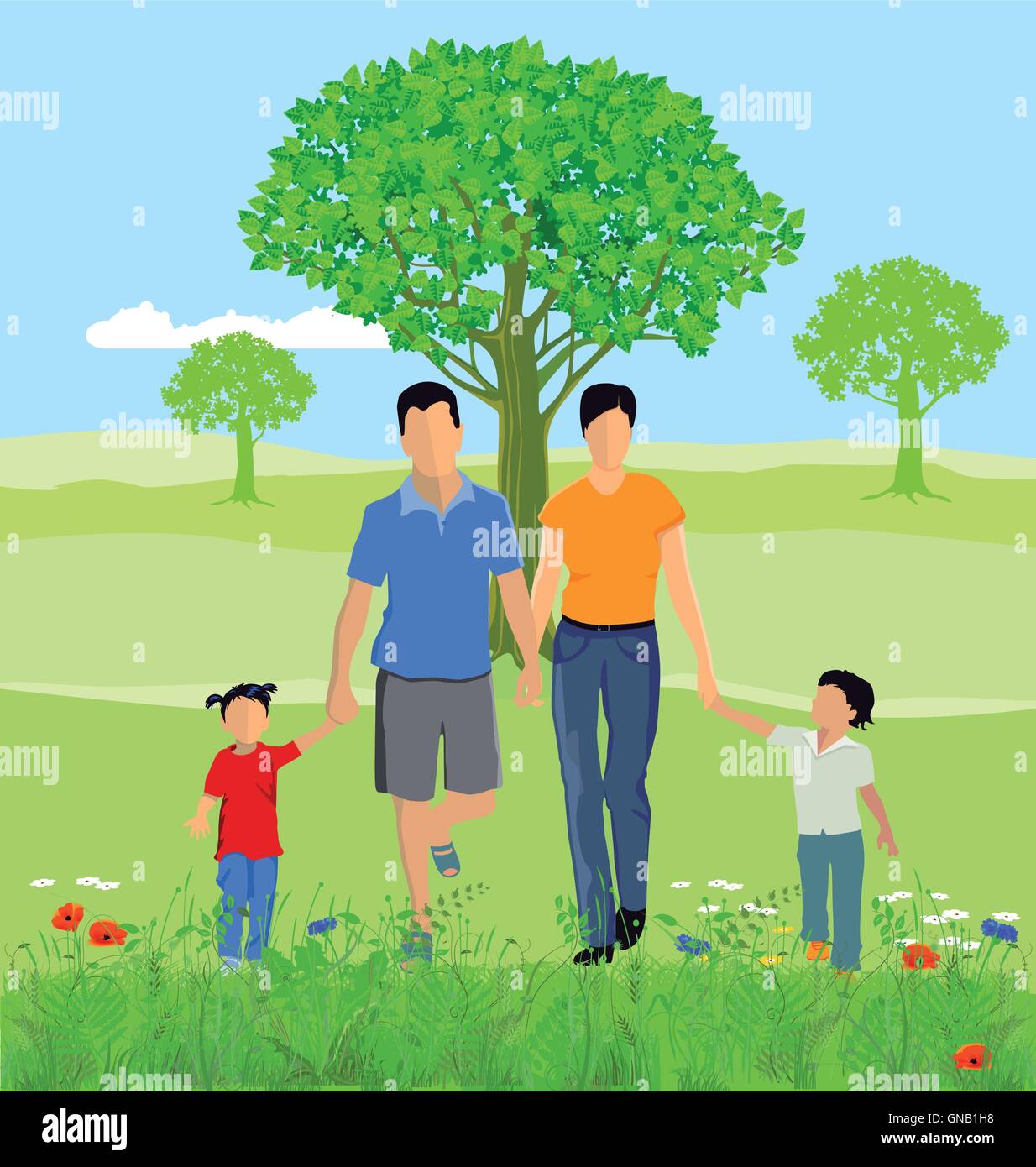 Family in vacation Stock Vector Images - Alamy