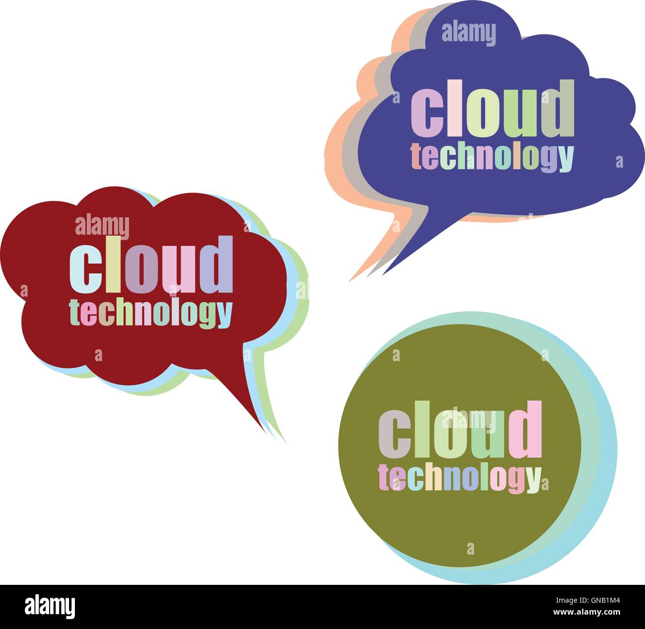 cloud technology. Set of stickers, labels, tags. Business banners ...