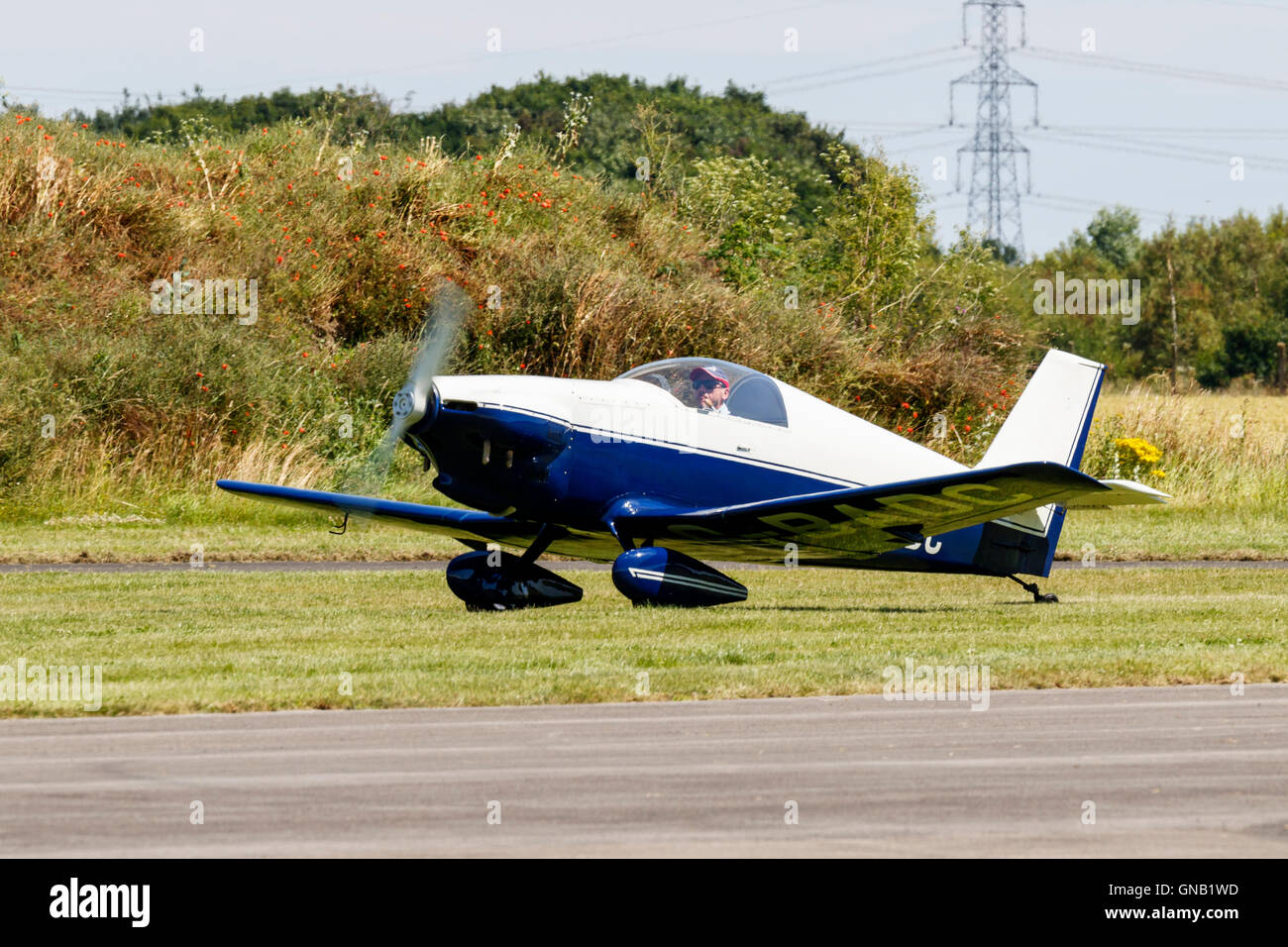 Rollason Beta B2A G-BADC about to take-off from Breighton Airfield ...