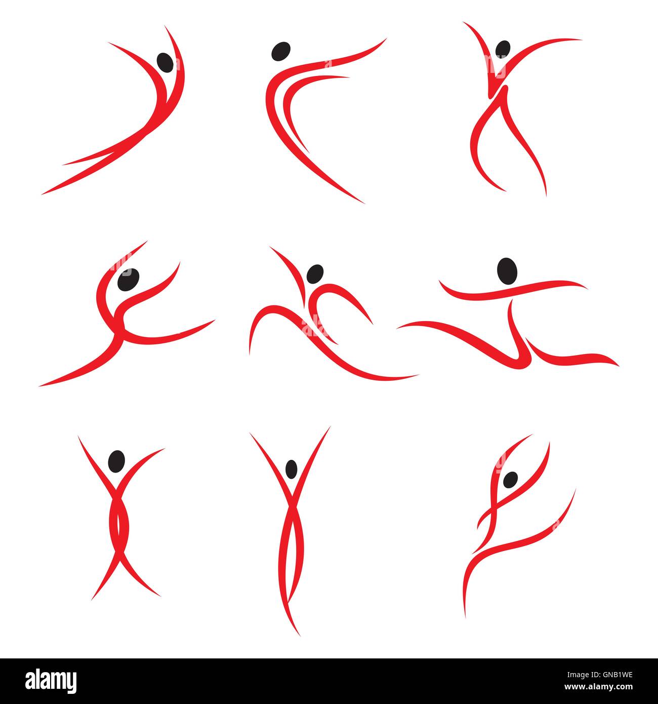 creative different pose of abstract people icon design vector Stock ...