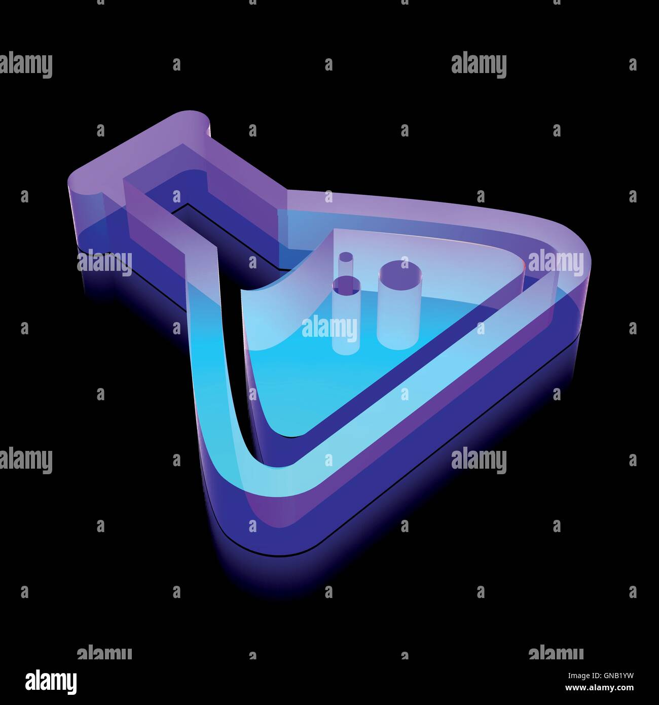 3d neon glowing Flask icon made of glass, vector illustration Stock ...