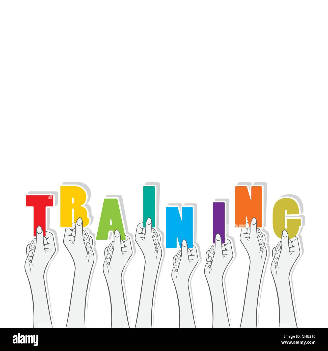 training text hold in hand design Stock Vector Image & Art - Alamy