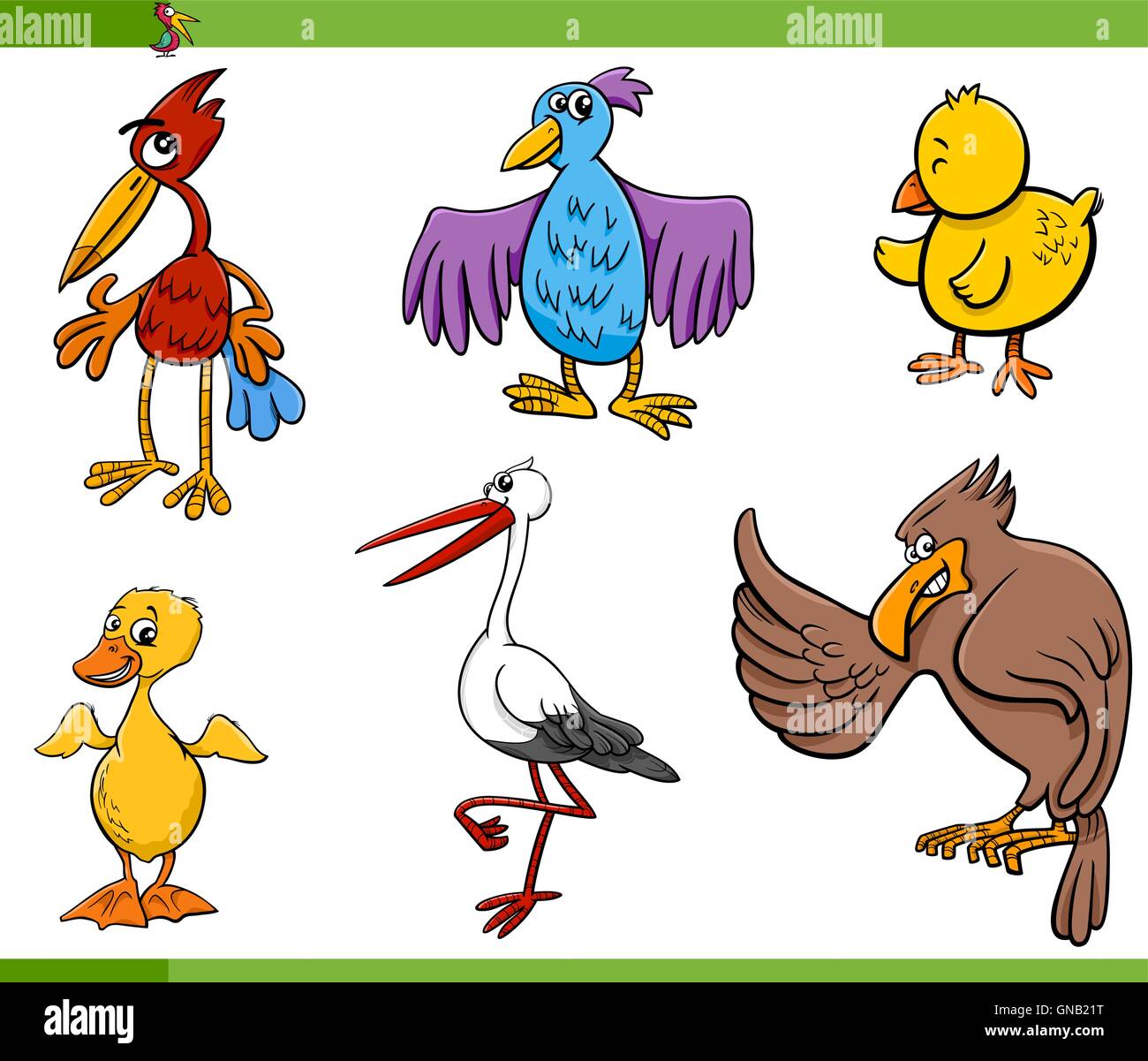 birds cartoon set illustration Stock Vector Image & Art - Alamy