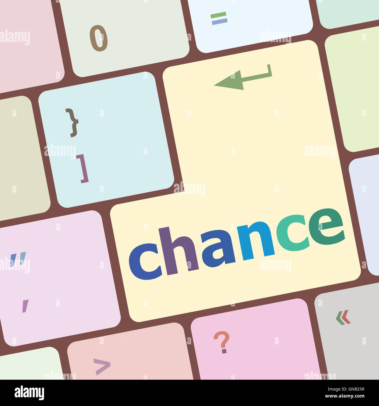 chance button on computer pc keyboard key vector illustration Stock ...