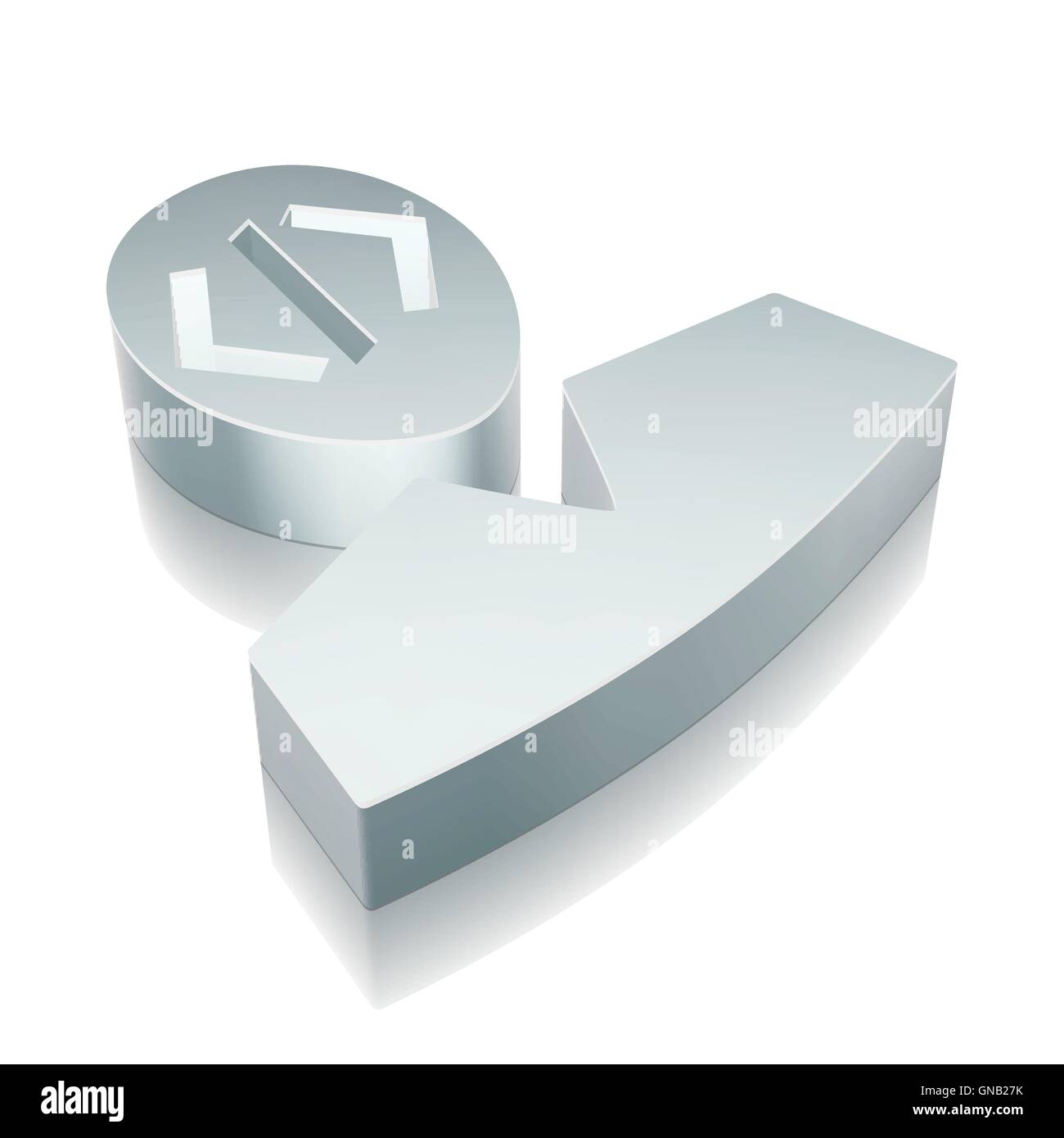 Programming icon: 3d metallic Programmer with reflection, vector ...