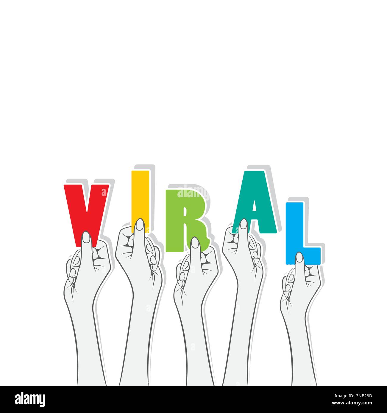 creative viral text hold in hand design Stock Vector Image & Art - Alamy