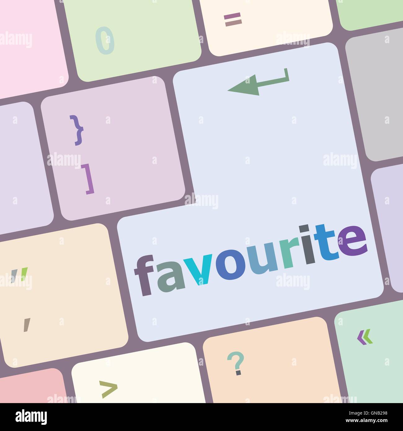 favourite button on computer pc keyboard key vector illustration Stock ...