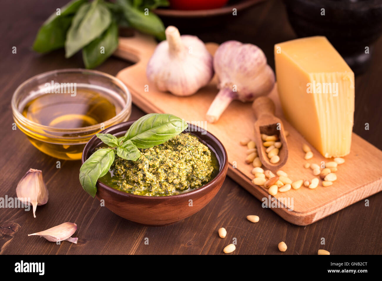 Fresh italian basil pesto Stock Photo - Alamy