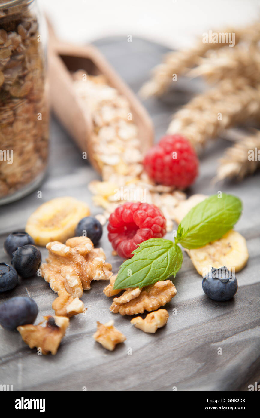 Muesli with berries Stock Photo - Alamy