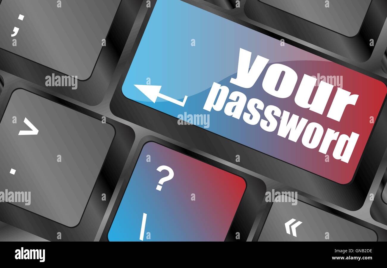 Your Password Button On Keyboard Security Concept Vector Keyboard 0583
