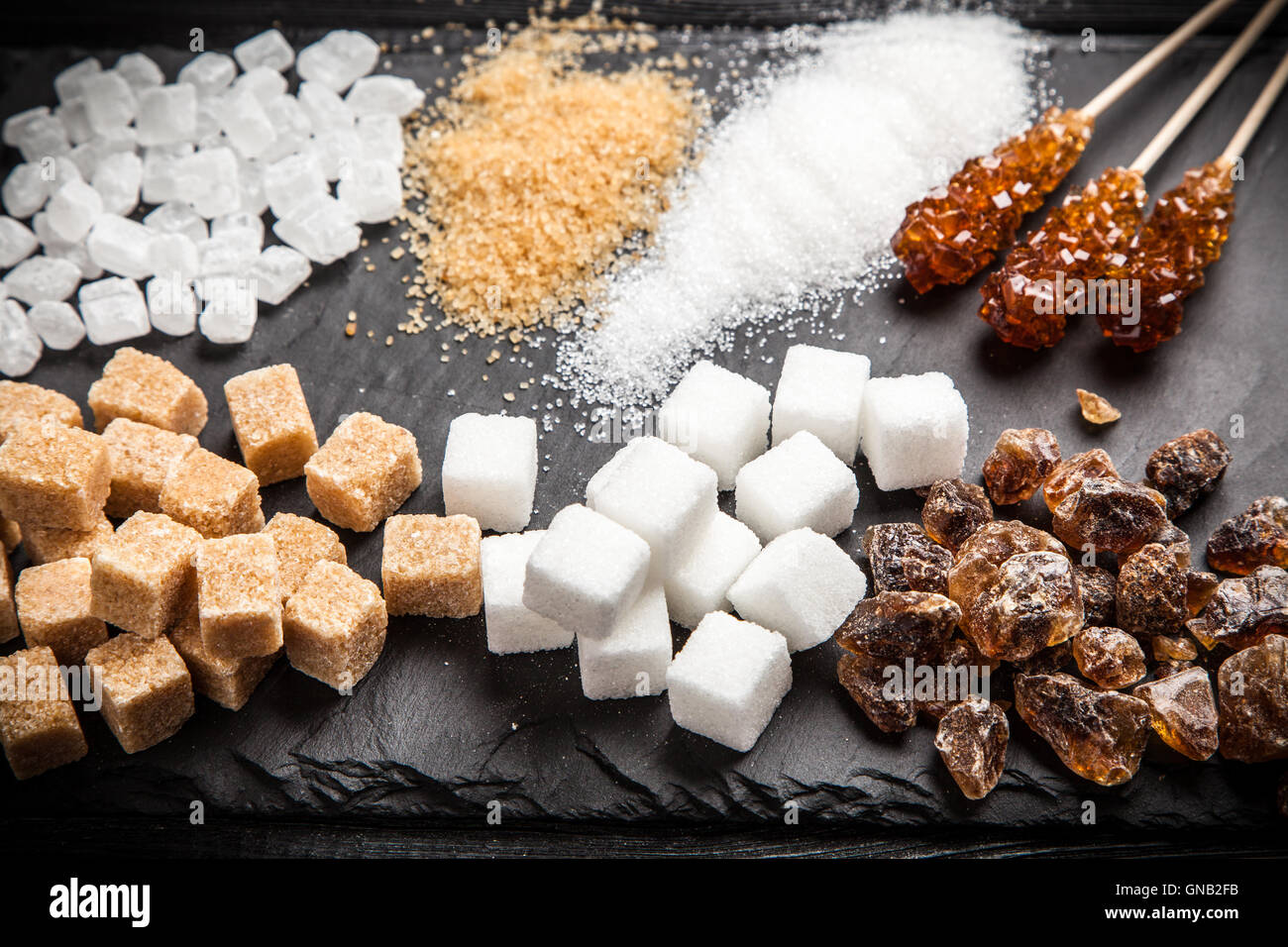 DIfferent types of sugar Stock Photo - Alamy