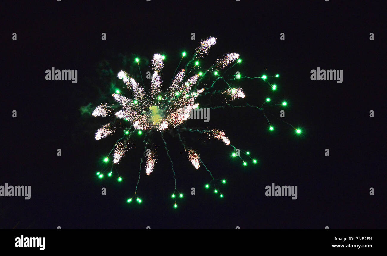 Fireworks in the dark of night Stock Photo - Alamy