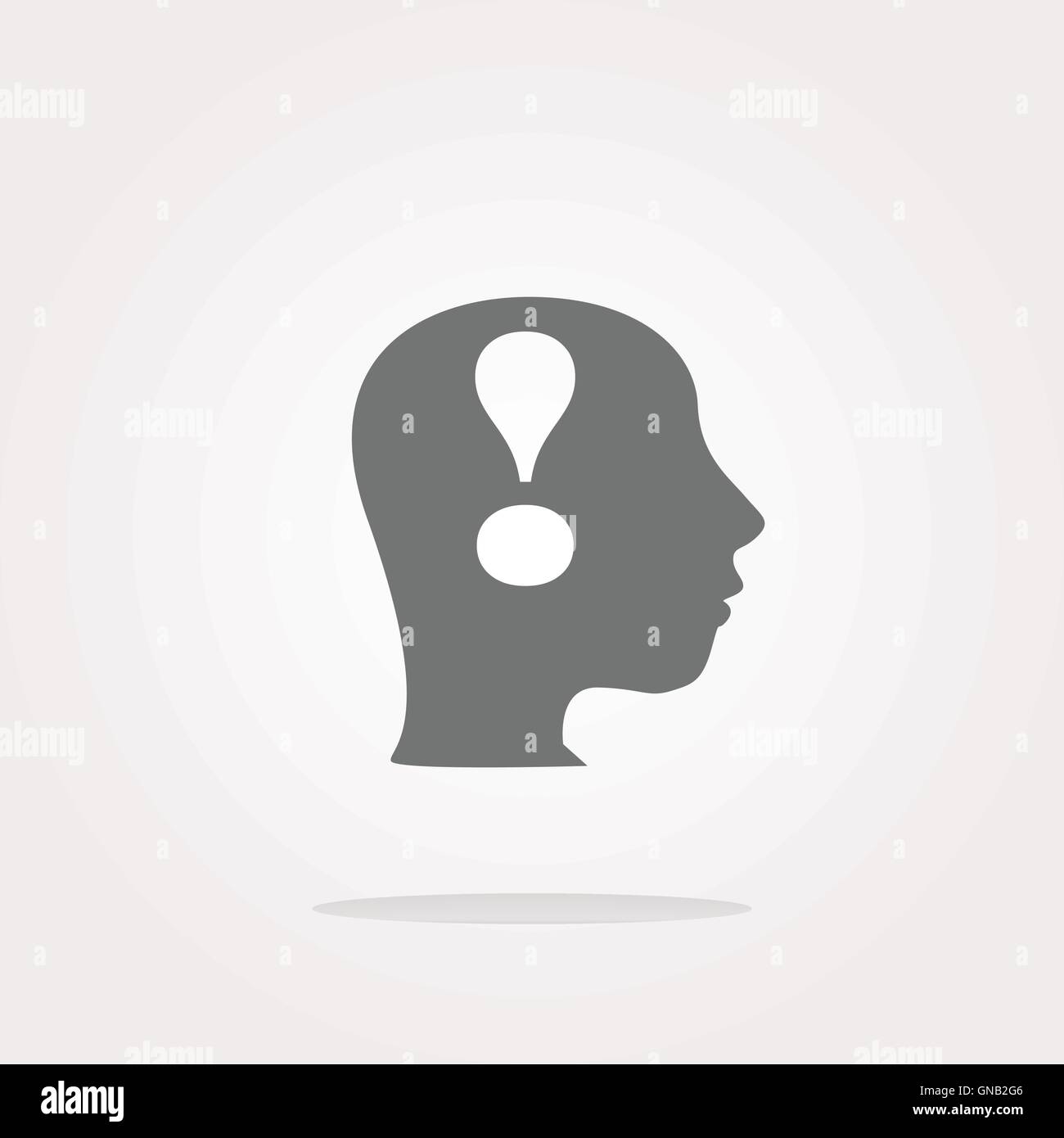 vector Human head with exclamation mark icon, web button Stock Vector ...