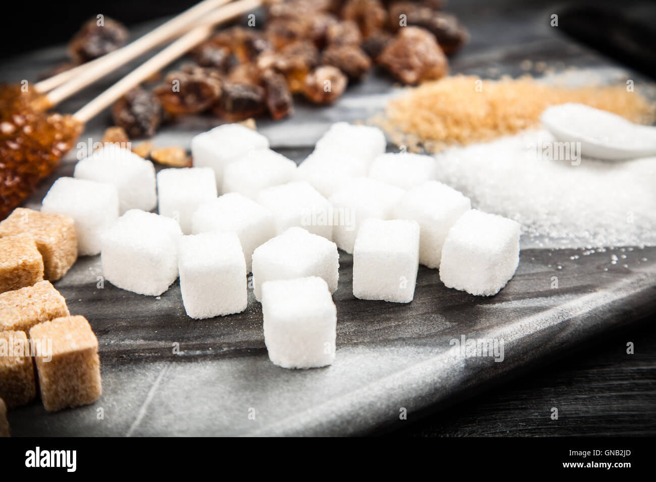 DIfferent types of sugar Stock Photo - Alamy