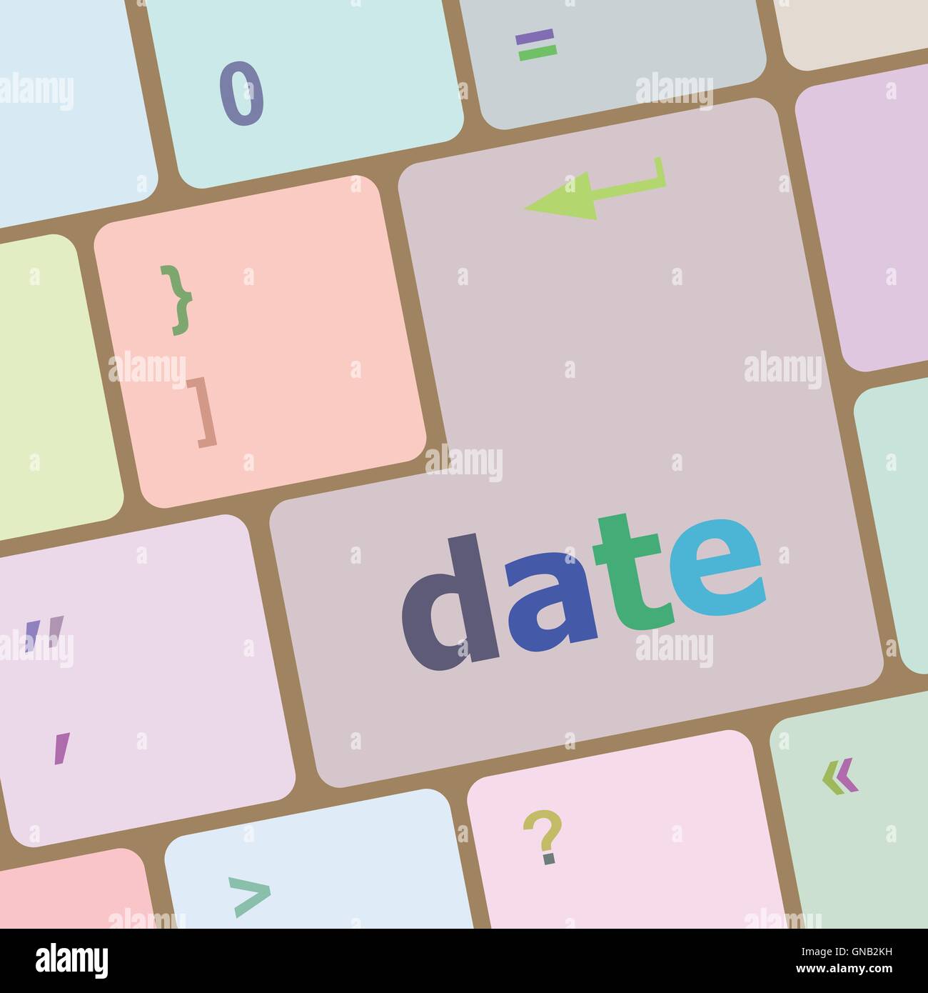 business concept: computer keyboard with word Date vector illustration ...