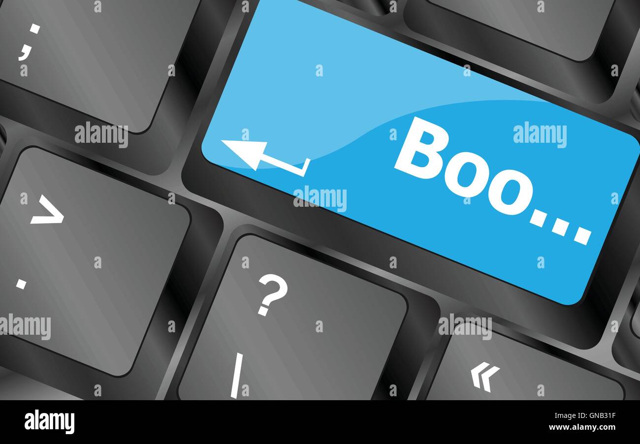 boo word on computer keyboard keys. Keyboard keys icon button vector ...