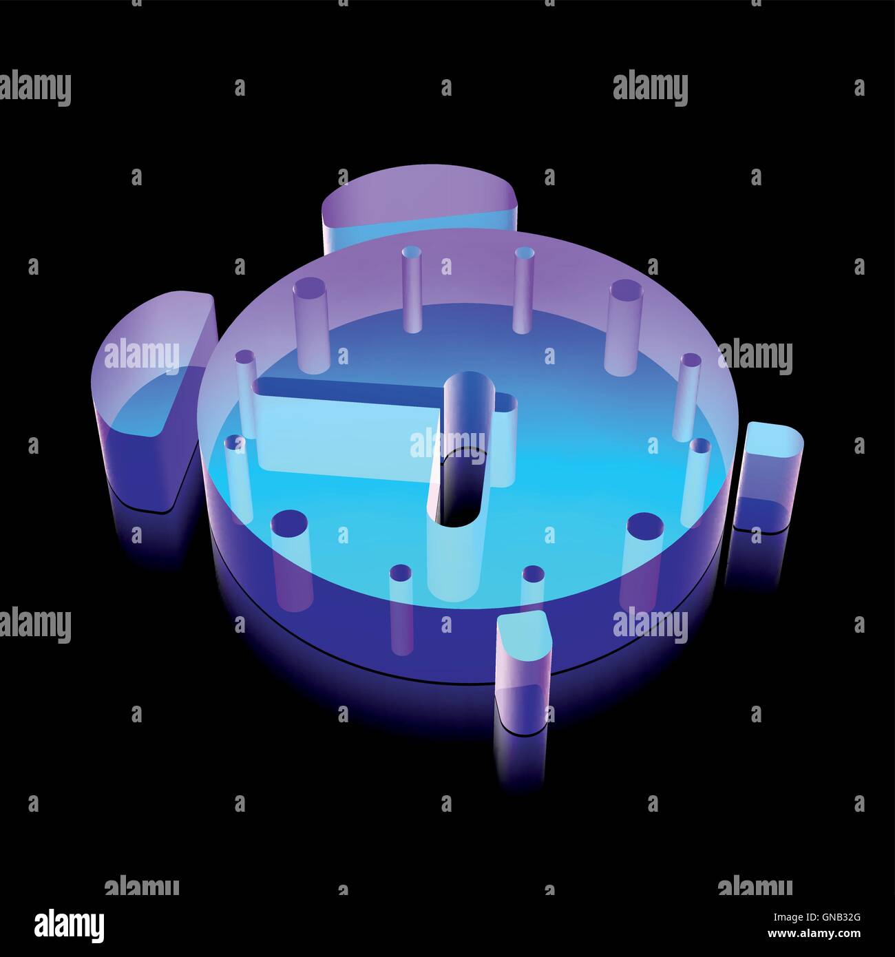 Watch alarm neon glow Stock Vector Images - Alamy