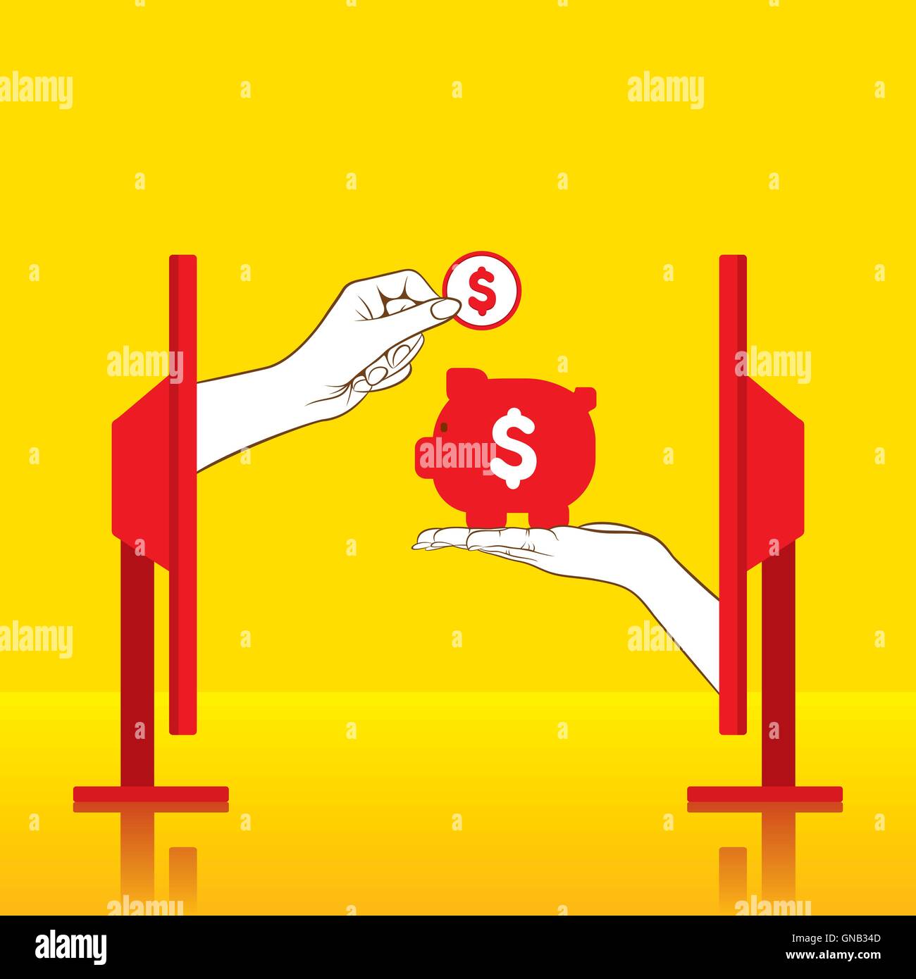 saving money concept, on-line transfer saving money concept design ...