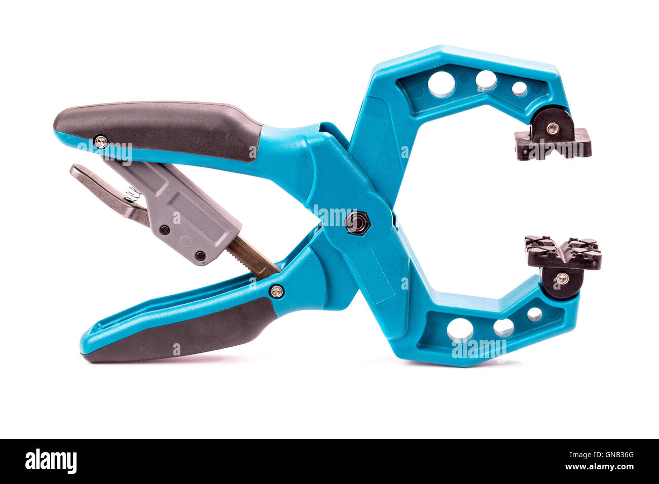 Hard plastic clamp isolated on white Stock Photo - Alamy