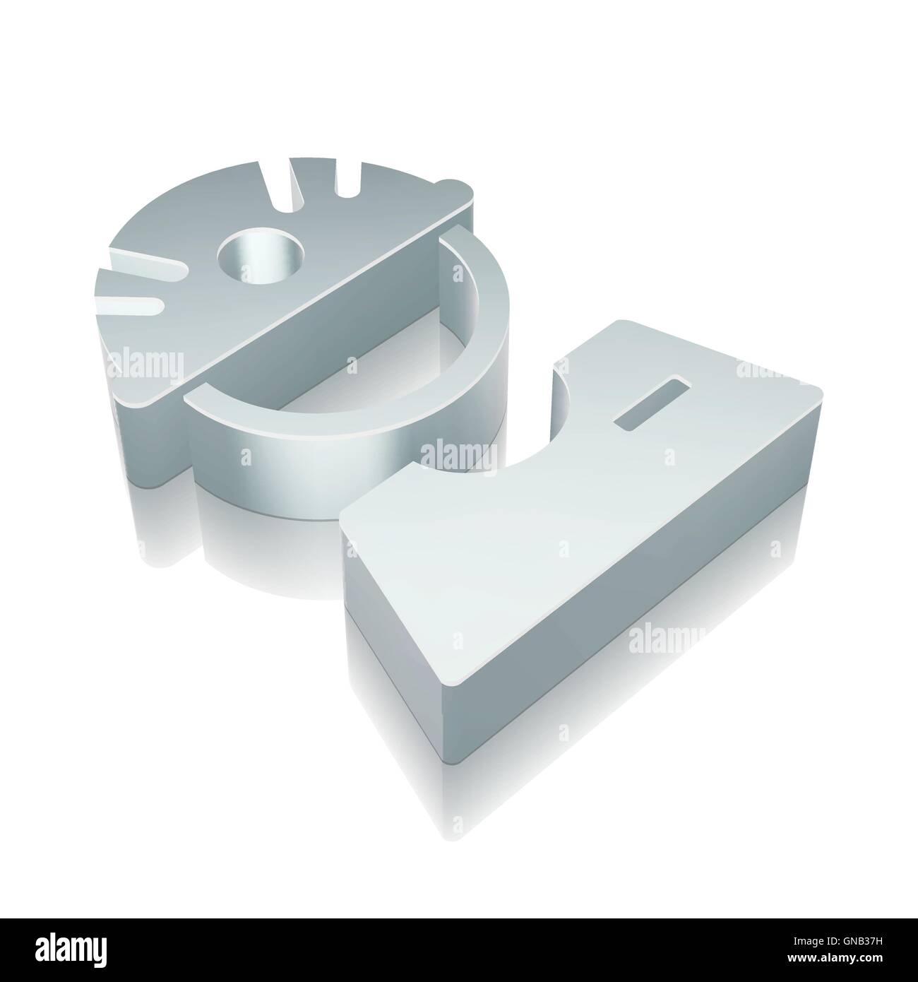 3d metallic Factory Worker icon with reflection, vector illustration Stock Vector Image & Art ...