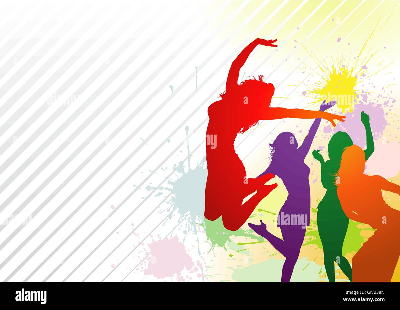 Dancing Colorful Girl Splash Stock Vector Image & Art - Alamy