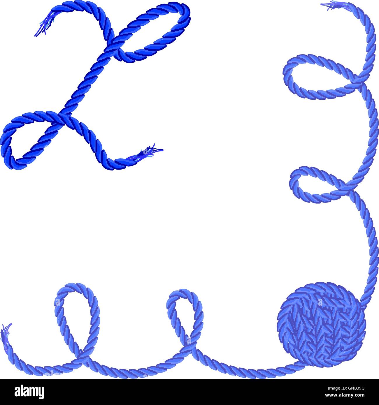 Letter Z. Alphabet font vector - yarn, rope, cable Stock Vector Image ...