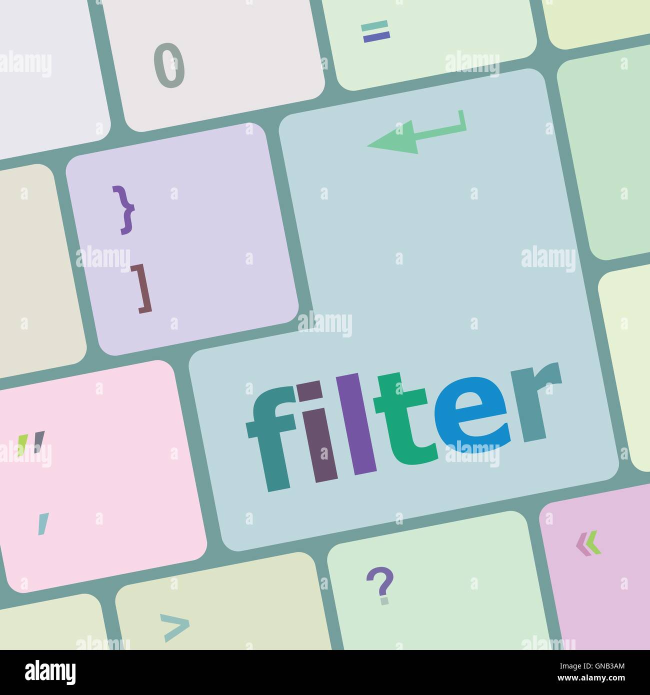 filter button on computer pc keyboard key vector illustration Stock ...