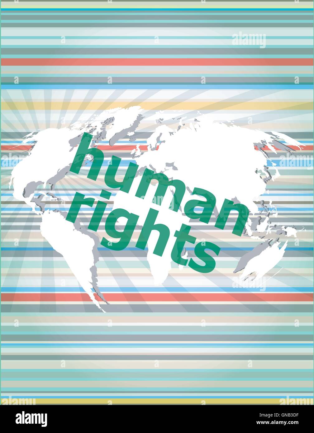 Law concept: words human rights on business digital background vector ...