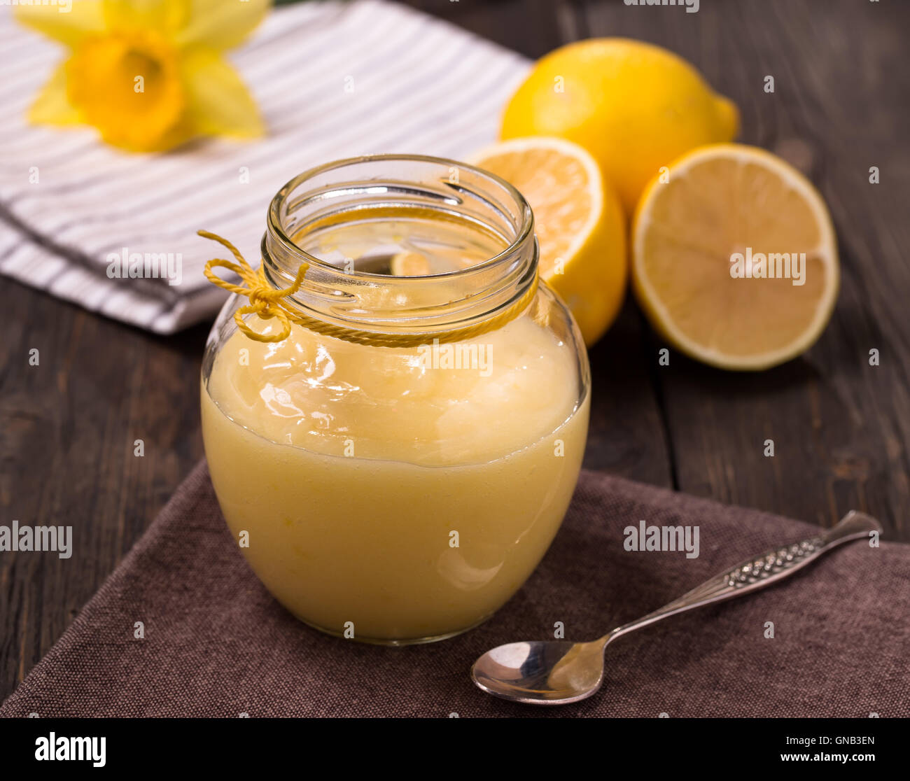 Jar of lemon curd Stock Photo - Alamy